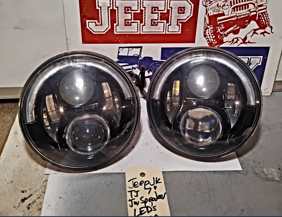 Headlights Jeep JK JW Speaker Evolution J2 8700 Black LED | Jeep City ...